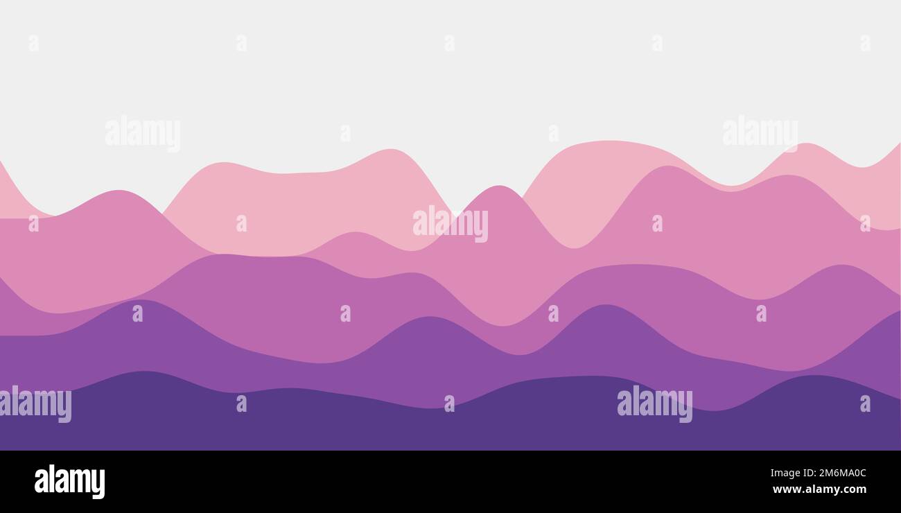 Abstract purple and orange hills background. Colorful waves appealing ...