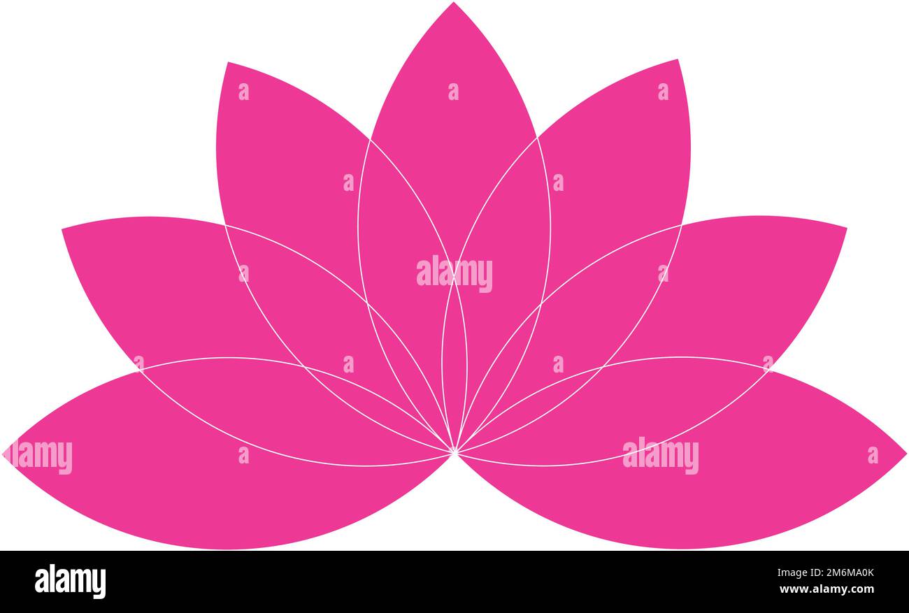 Lotus flower pink – solid colour – Vector icon – Vector illustration ...