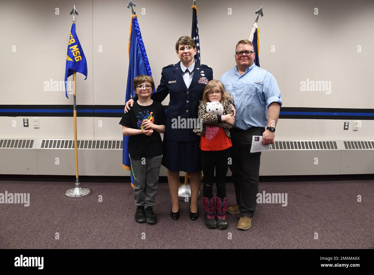 Maj. Sara Kerr, outgoing 168th Force Support Squadron commander, takes ...