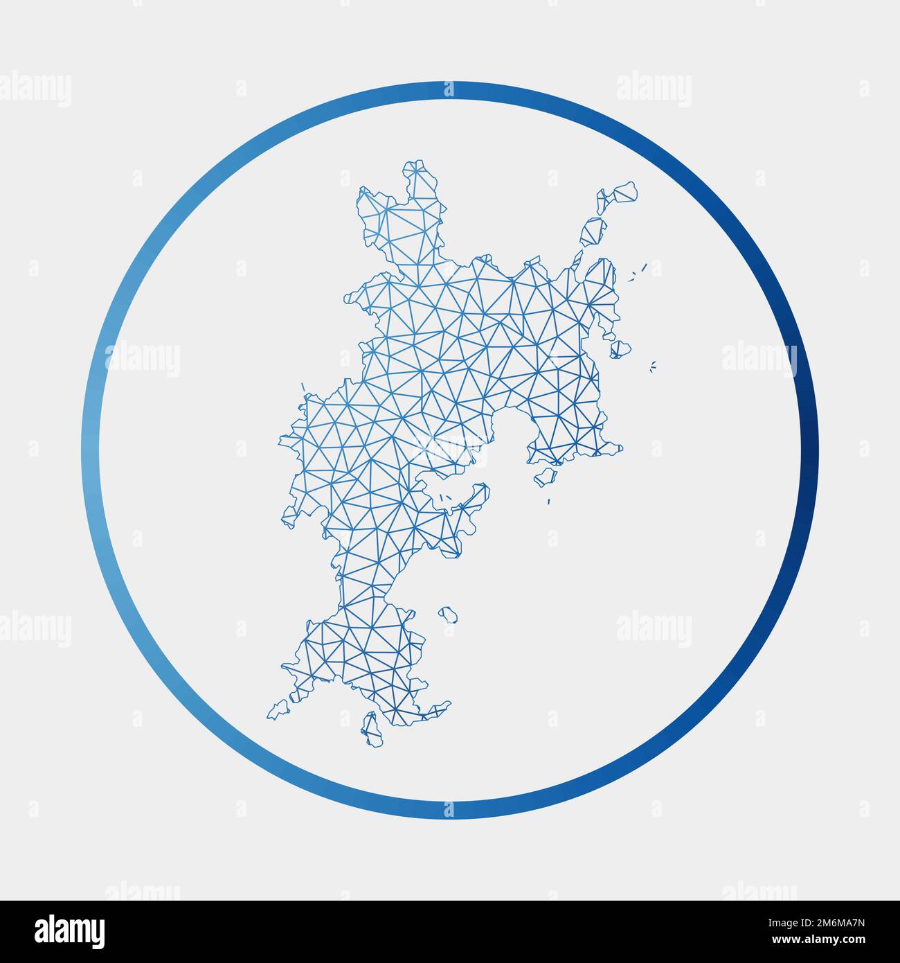 Komodo icon. Network map of the island. Round Komodo sign with gradient ...