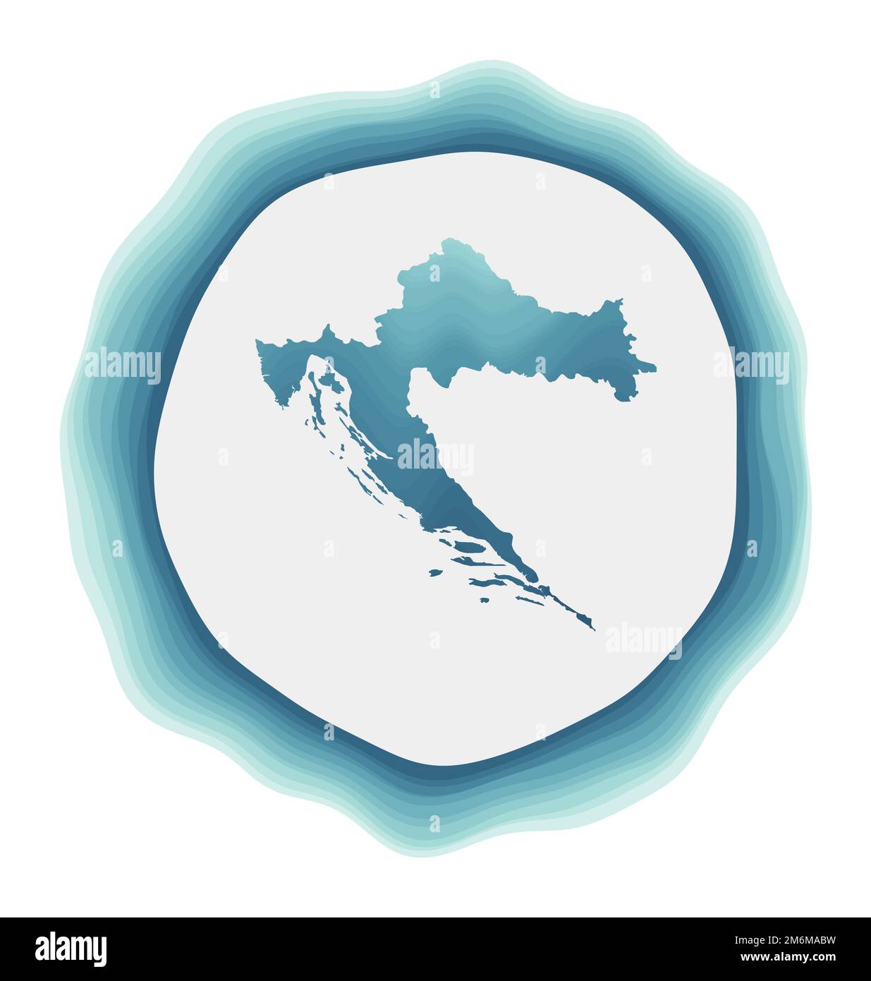 Croatia logo. Badge of the country. Layered circular sign around ...