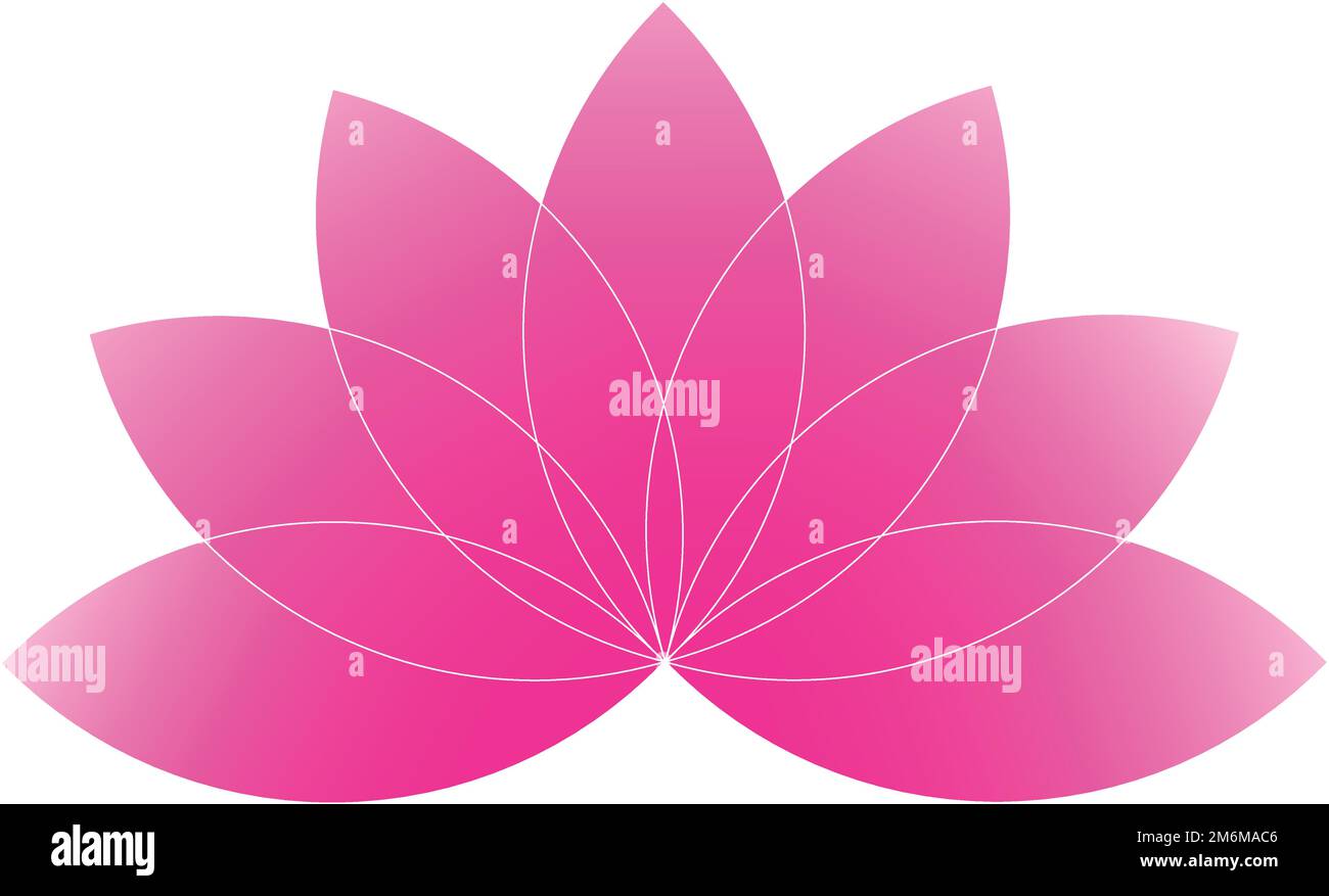 Lotus flower pink – colour gradient each leaf – Vector icon – Vector illustration Stock Vector ...