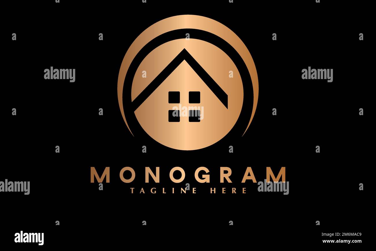 Construction company Abstract monogram vector logo template Stock ...