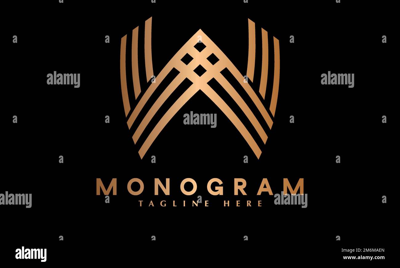 Alphabet W minimal letter font abstract monogram vector logo template ...