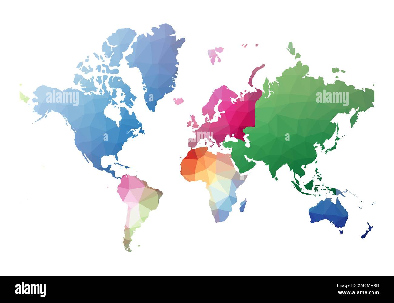 World Map in bold low poly style. Vector illustration Stock Vector ...