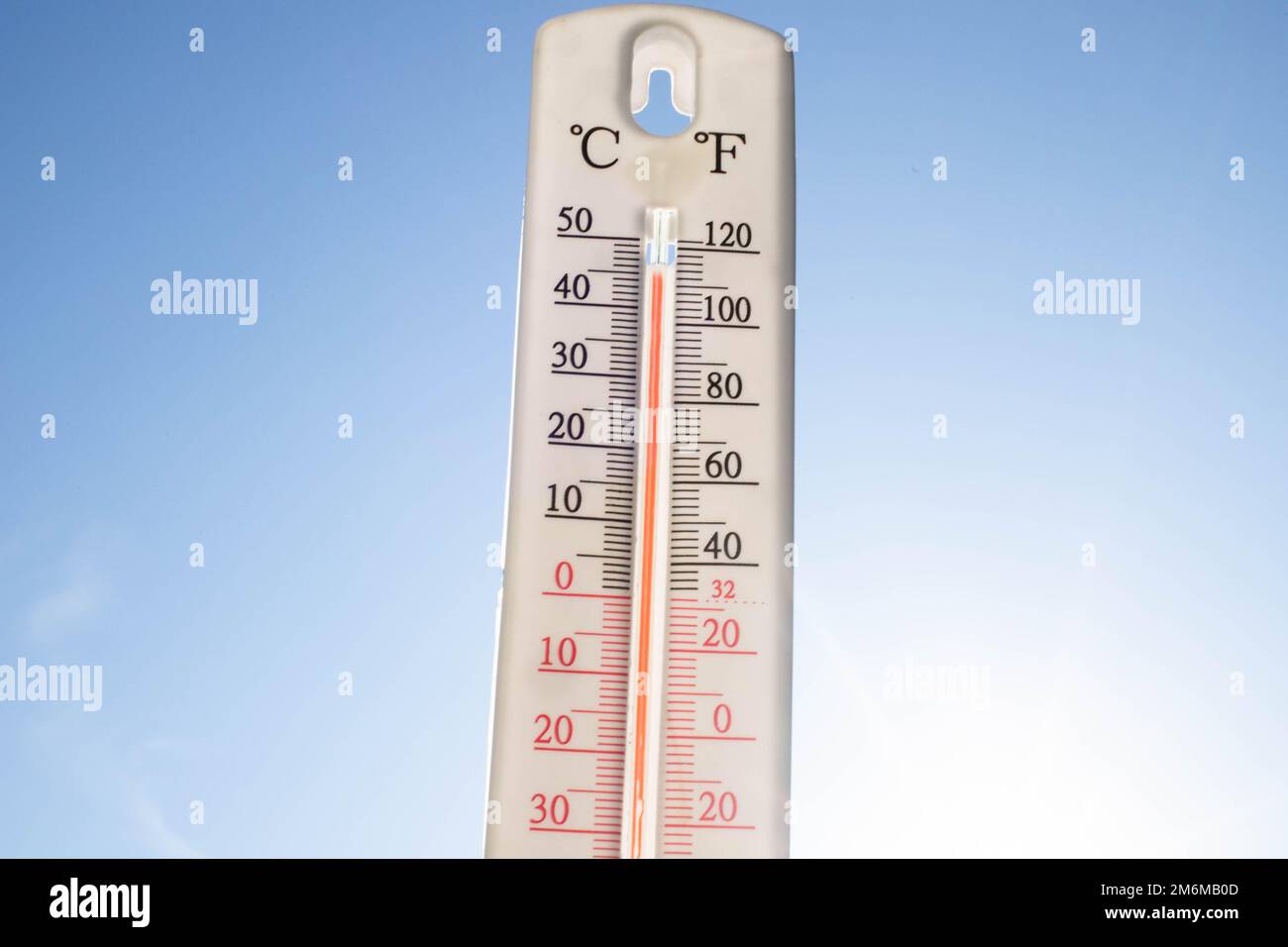 Thermometer over 38 degrees heat wave Stock Photo - Alamy