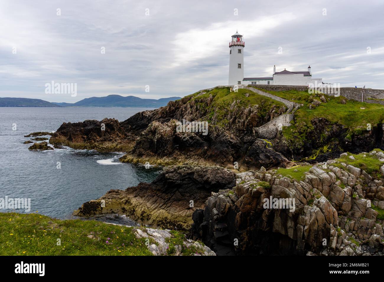 View of Fanad Head Lighthouse and Peninsula on the northern coast of ...