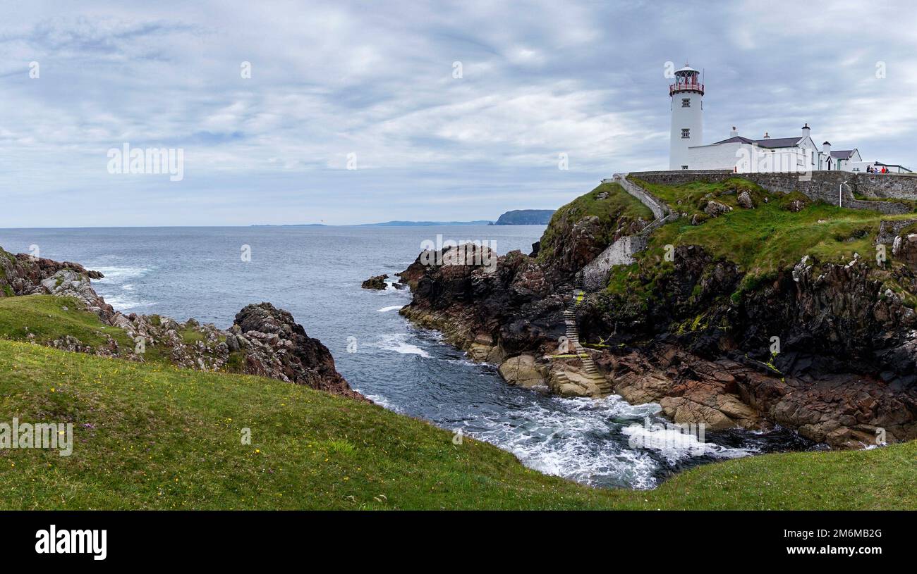 View of Fanad Head Lighthouse and Peninsula on the northern coast of ...