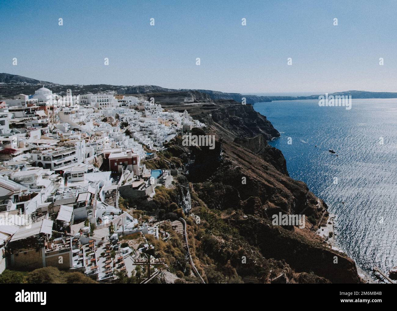 An aerial view of Thera City on Santorini, Greece Stock Photo - Alamy