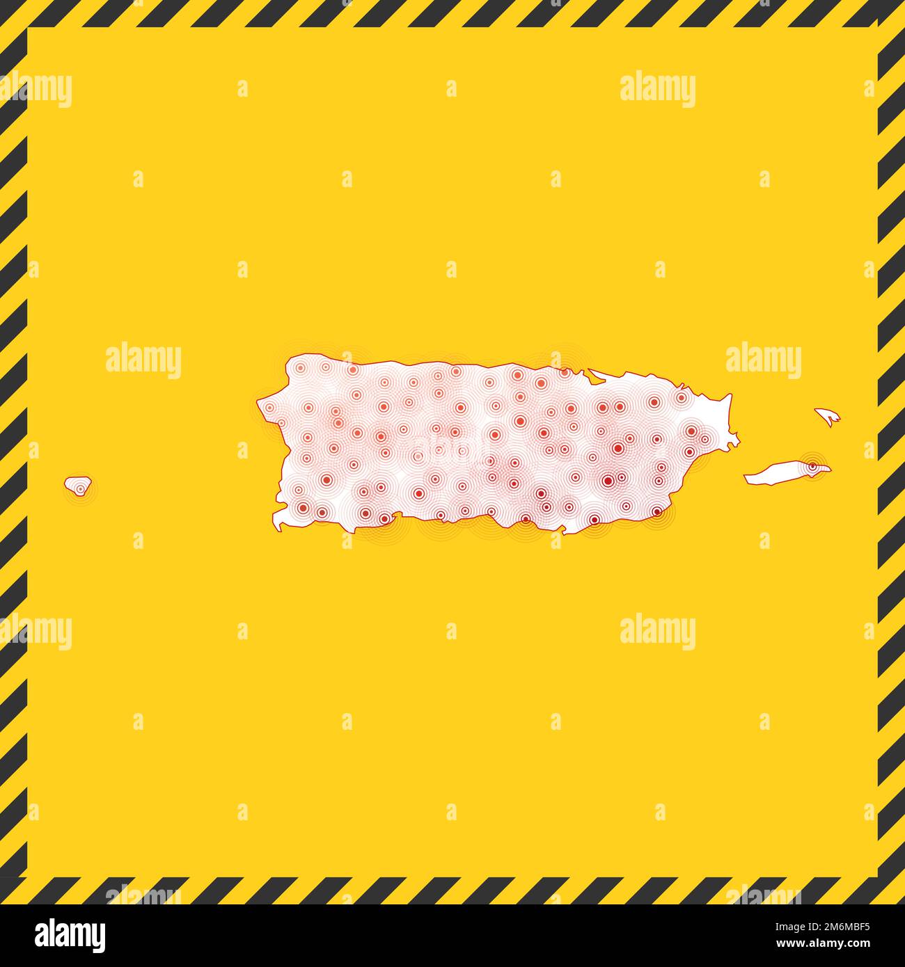 Puerto Rico closed - virus danger sign. Lockdown country icon. Black ...