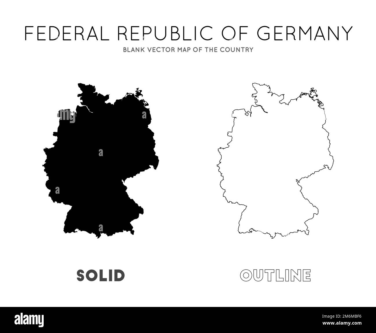Germany map. Blank vector map of the country. Borders of Germany for ...