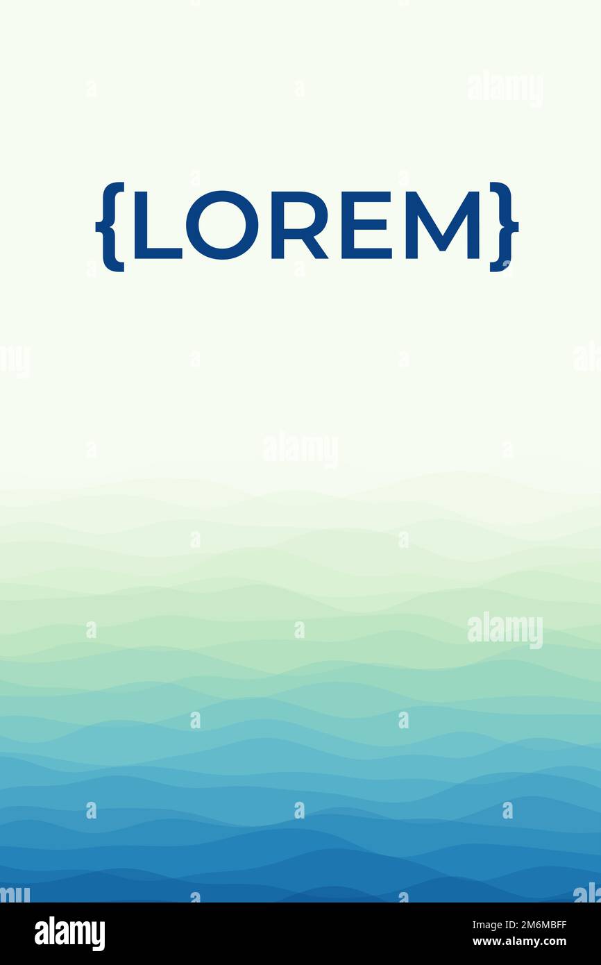 Cover page template. Page template with soft curves in green and blue ...