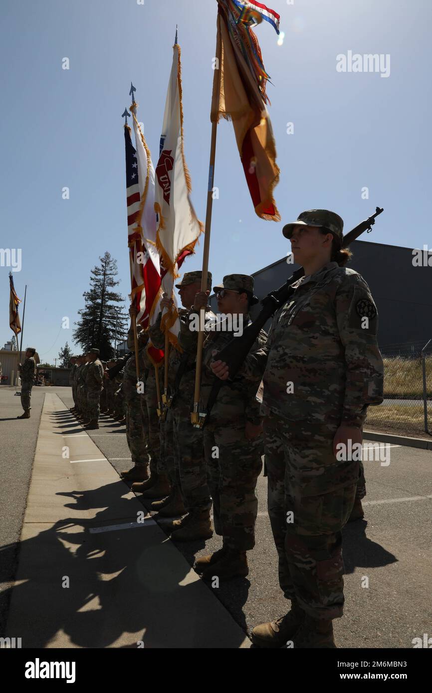 The color guard for the 115th Regional Support Group stands in ...