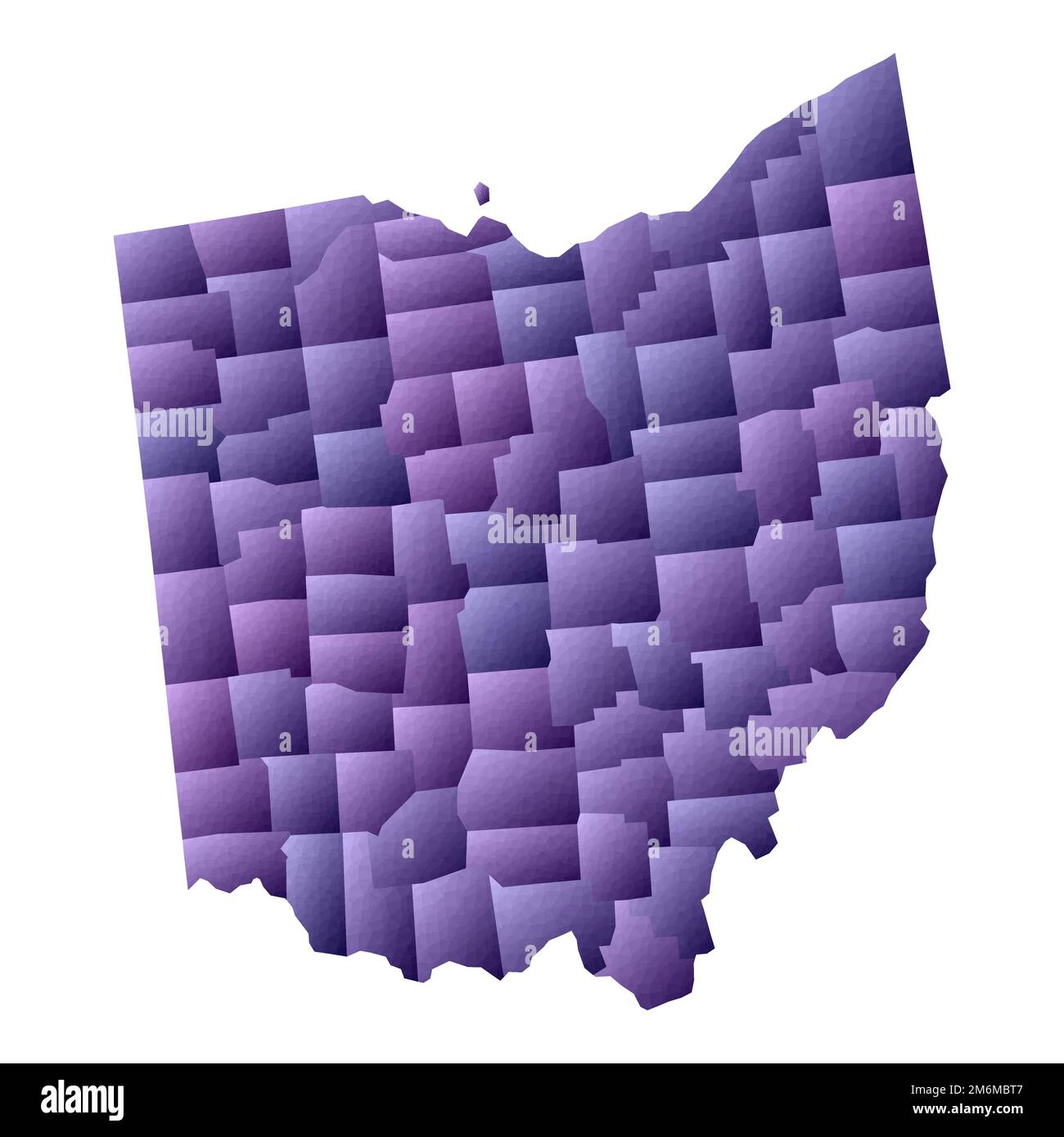 Ohio map. Geometric style US state outline with counties. Dramatic ...