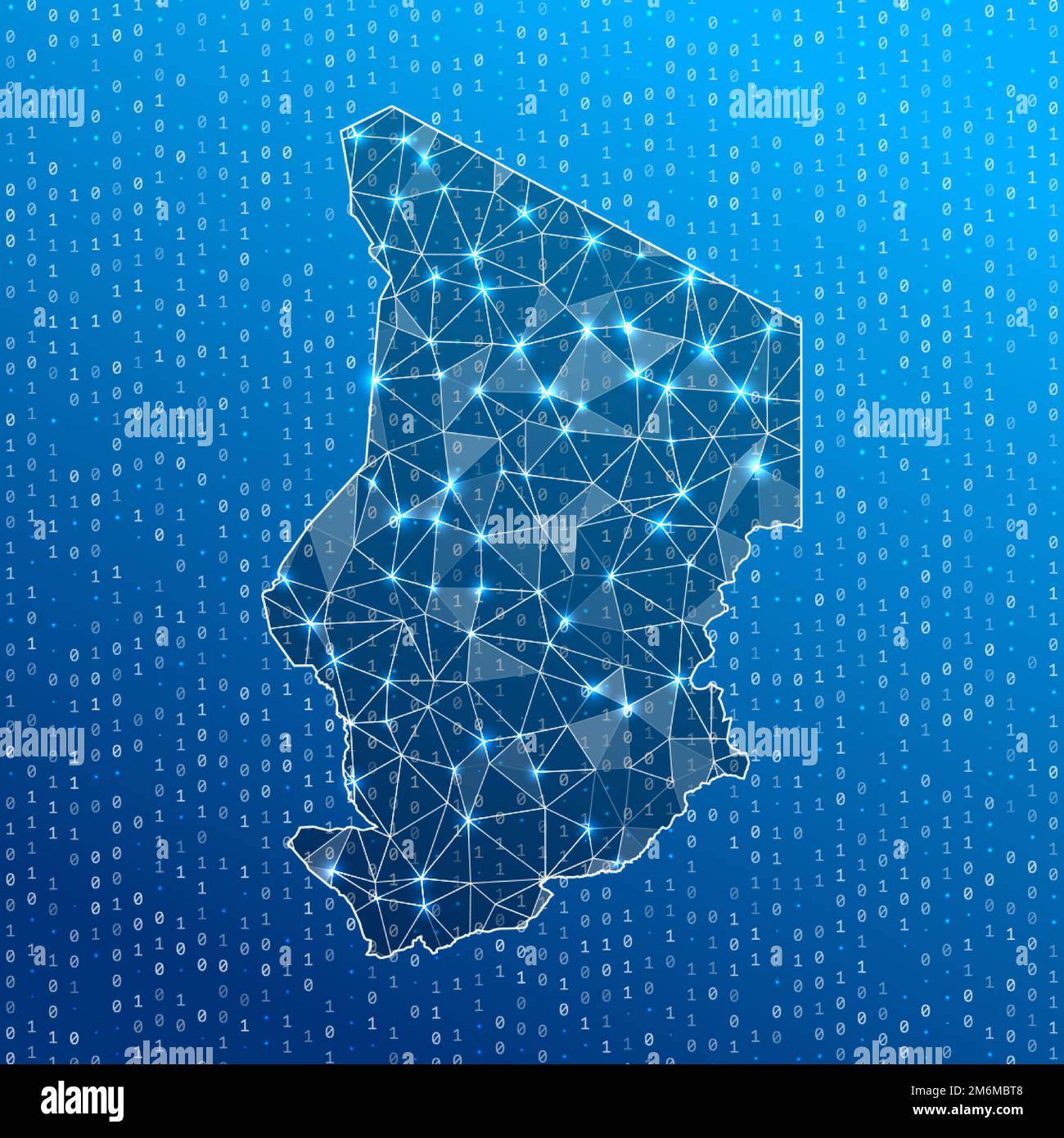 Network map of Chad. Country digital connections map. Technology ...