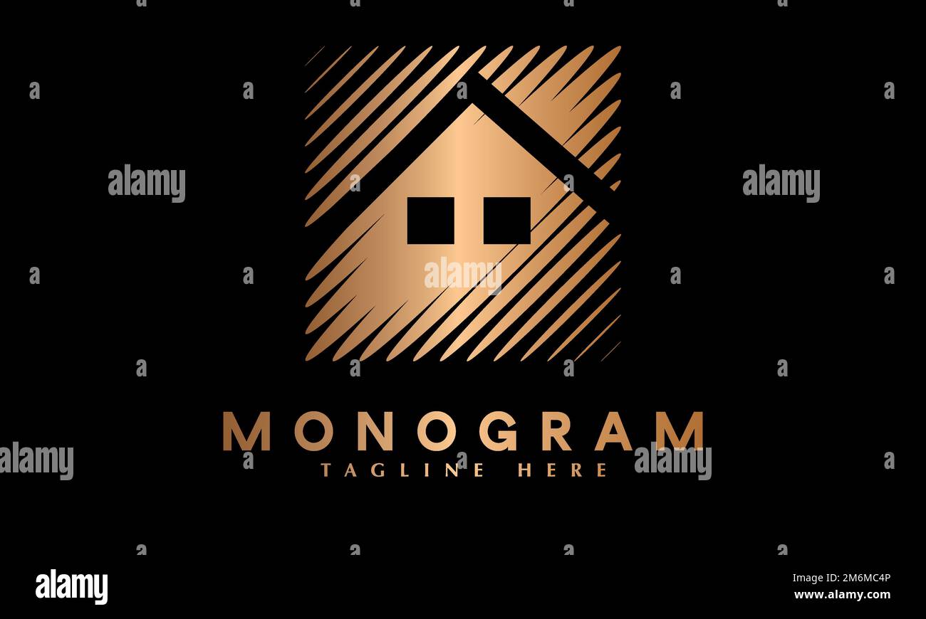 Minimal House Abstract monogram vector logo template Stock Vector Image ...