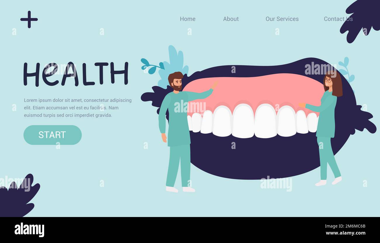 Dental clinic and healthcare concept. Woman and man dentists cartoon ...