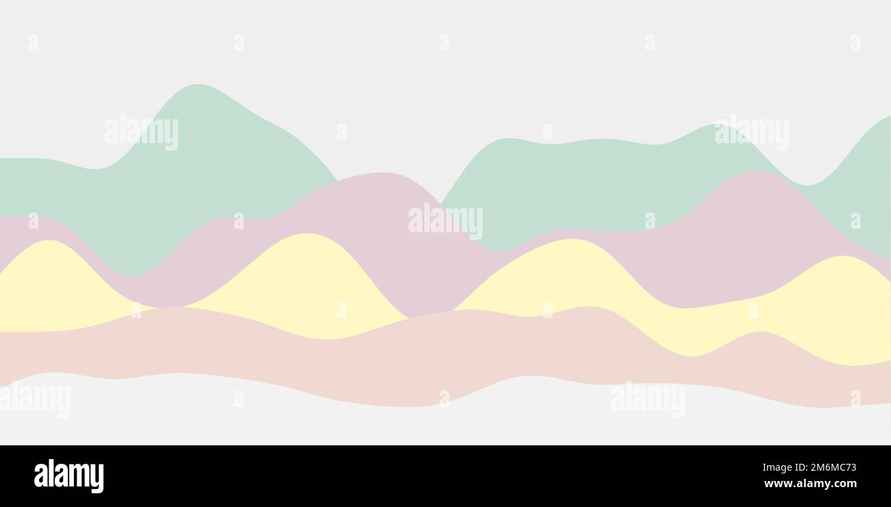 Abstract pastel hills background. Colorful waves artistic vector ...