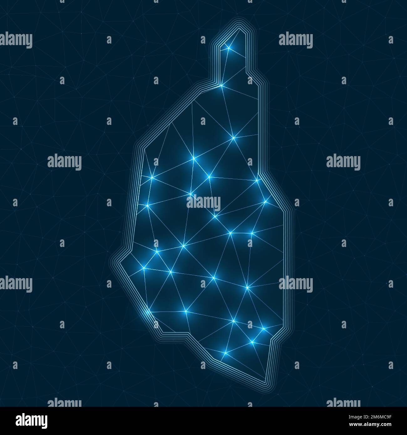 Penang Island network map. Abstract geometric map of the island ...