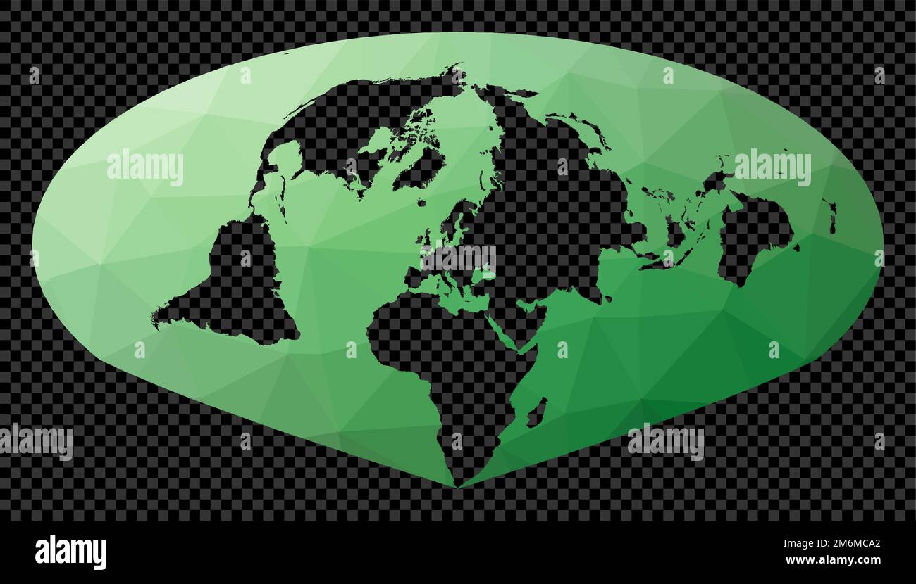 Abstract digital map of the world. Sinusoidal Mollweide projection ...