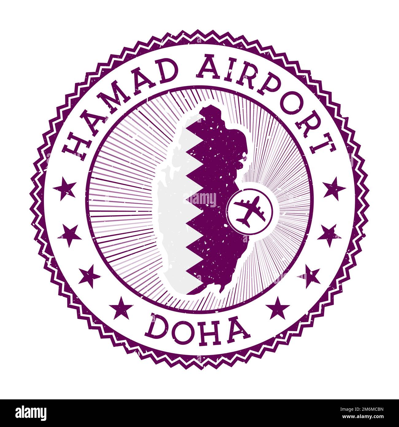 Hamad Airport Doha stamp. Airport logo vector illustration. Doha ...