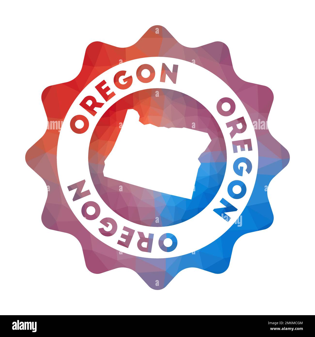 Oregon low poly logo. Colorful gradient travel logo of the US state in ...