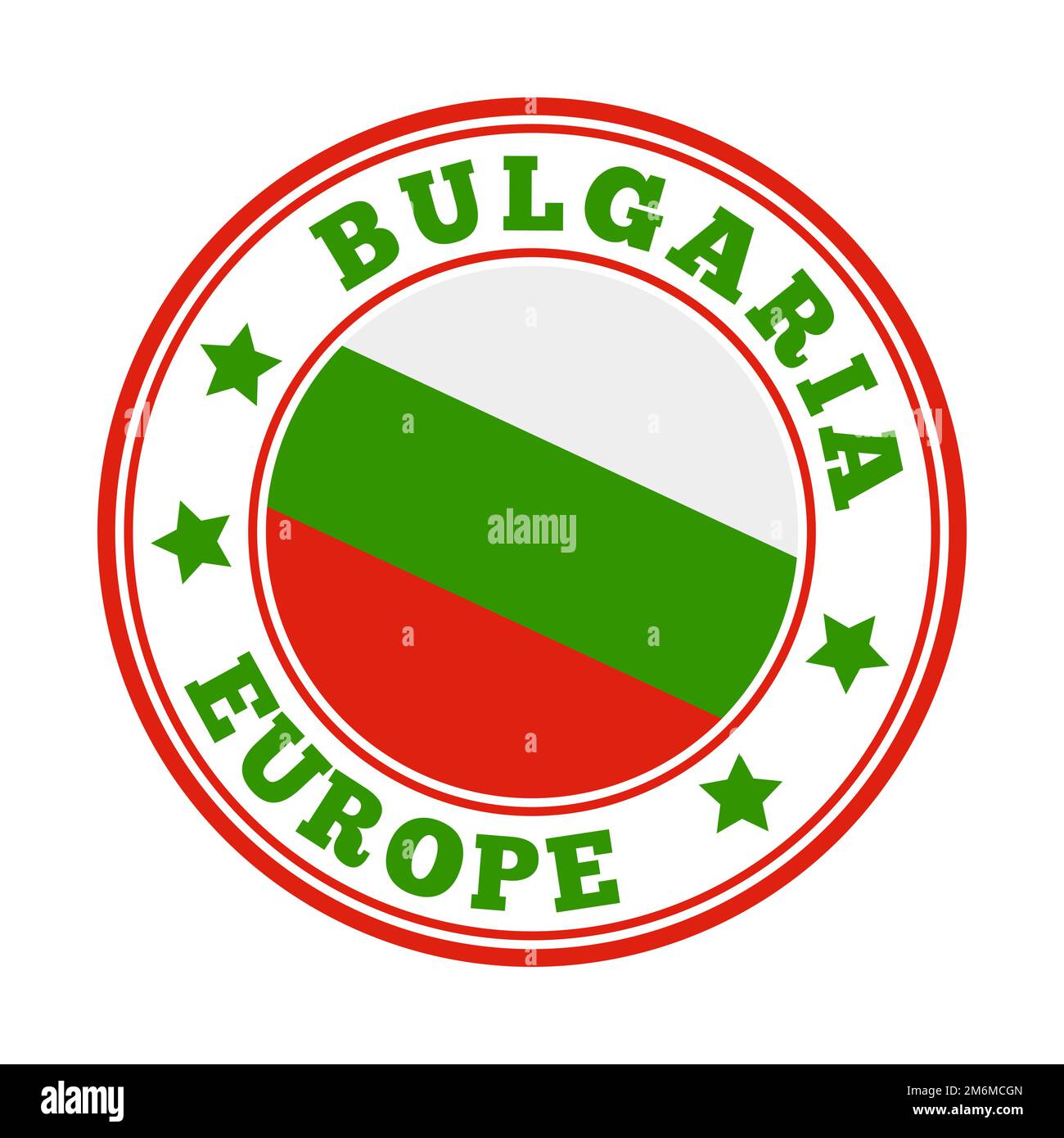 Bulgaria sign. Round country logo with flag of Bulgaria. Vector ...