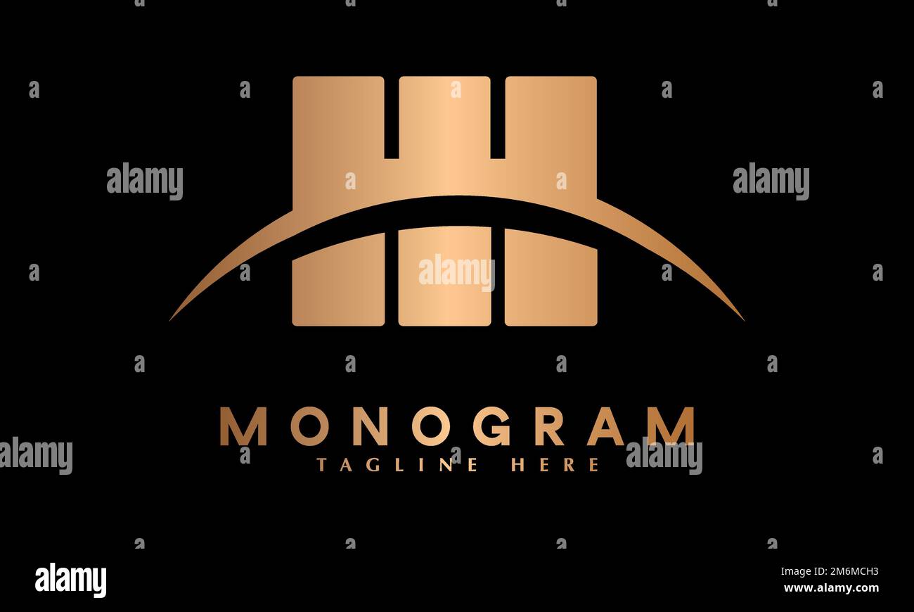 Pillars with strong wall symbol of strength Abstract monogram vector ...