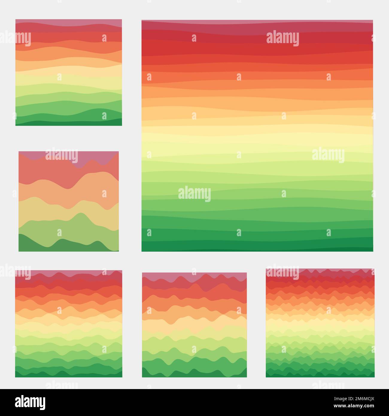 Abstract waves background collection. Curves in red, yellow, and green ...