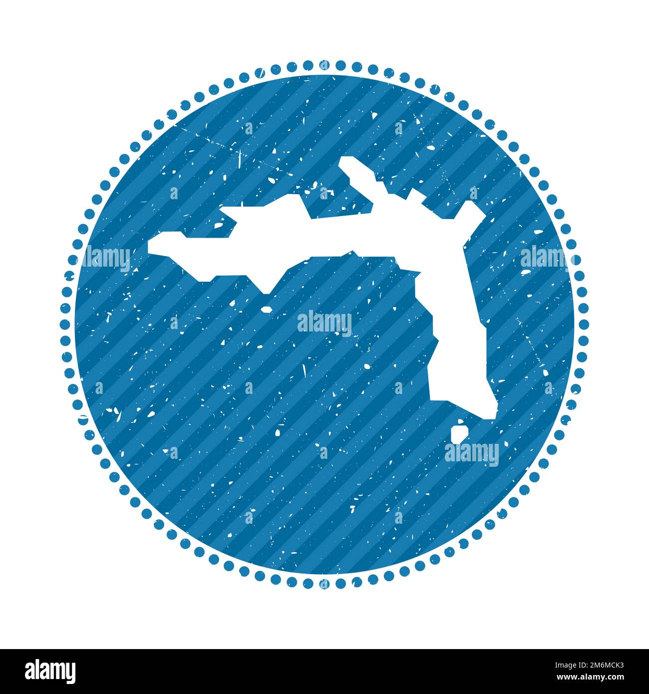 Peter Island striped retro travel sticker. Badge with map, vector ...