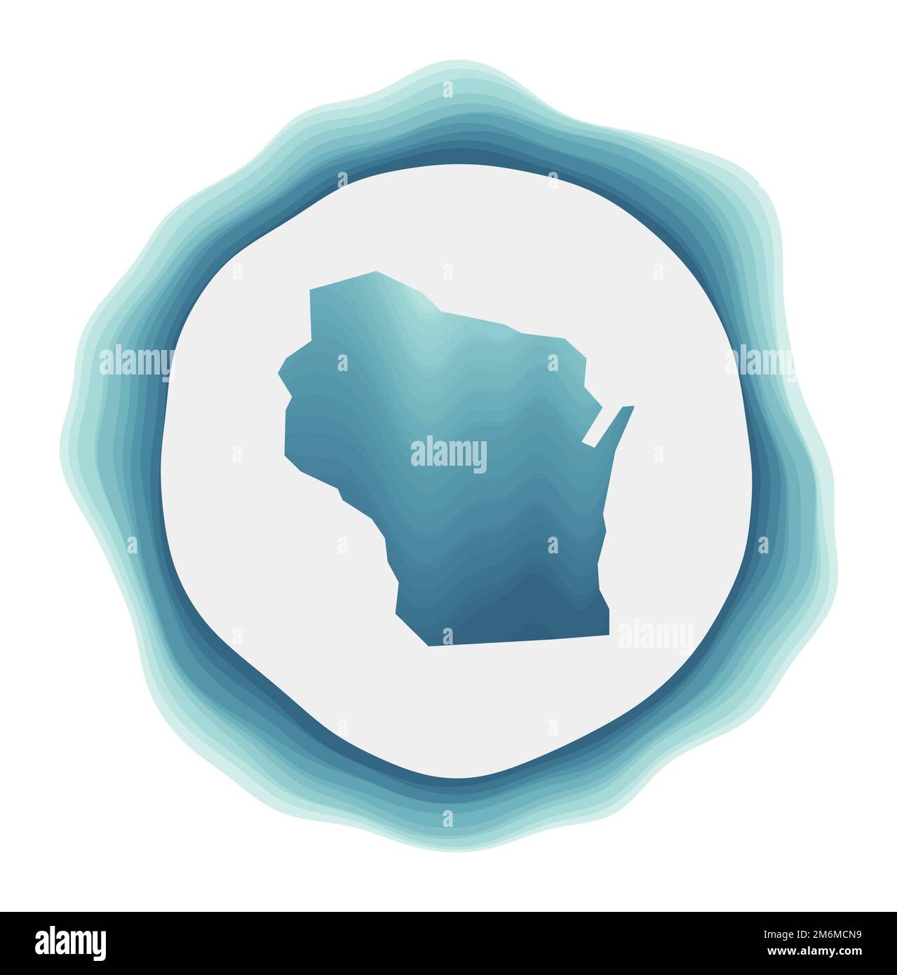 Wisconsin logo. Badge of the US state. Layered circular sign around ...
