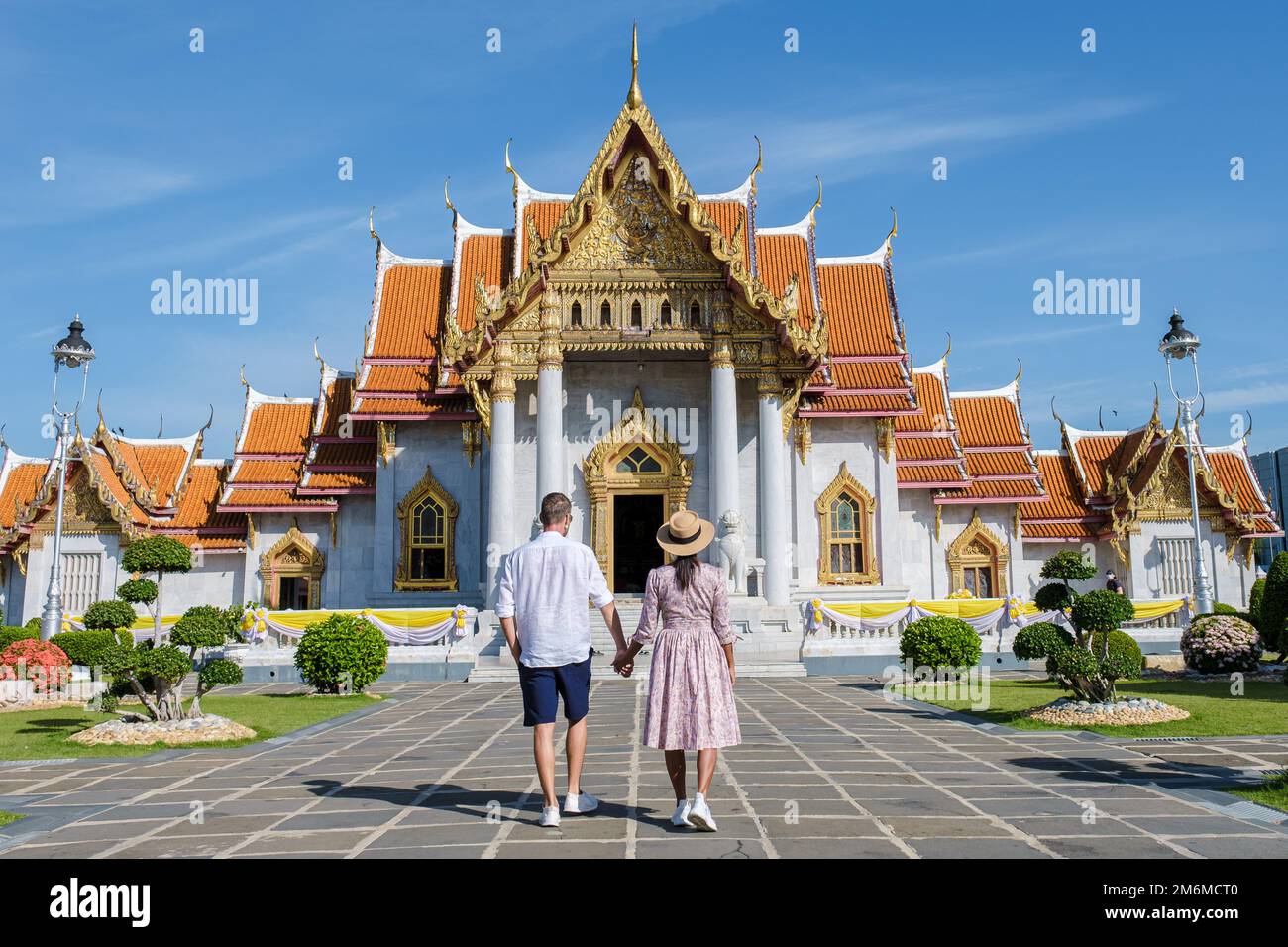 Wat Benchamabophit temple in Bangkok Thailand, The Marble temple in ...