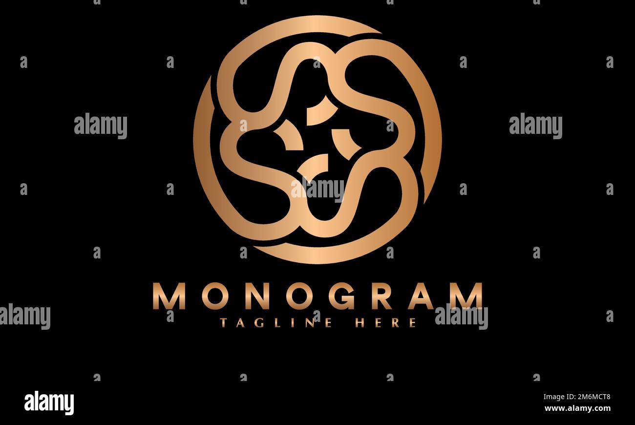 Alphabet S round shape font Abstract monogram vector logo template ...