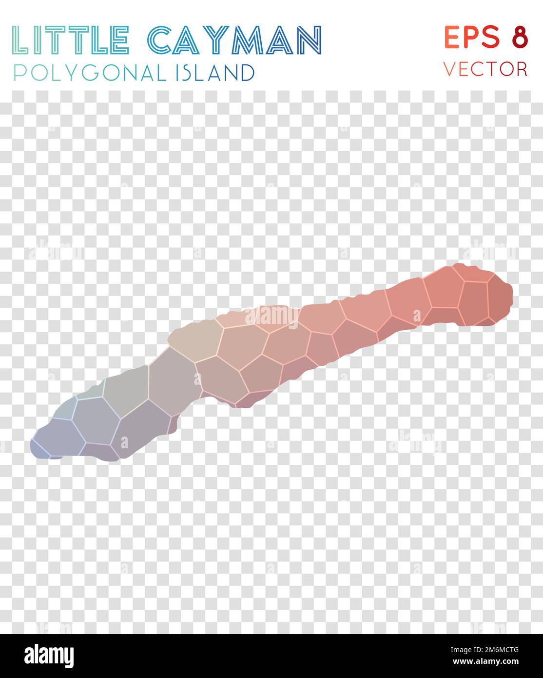 Little Cayman polygonal map, mosaic style island. Bizarre low poly ...