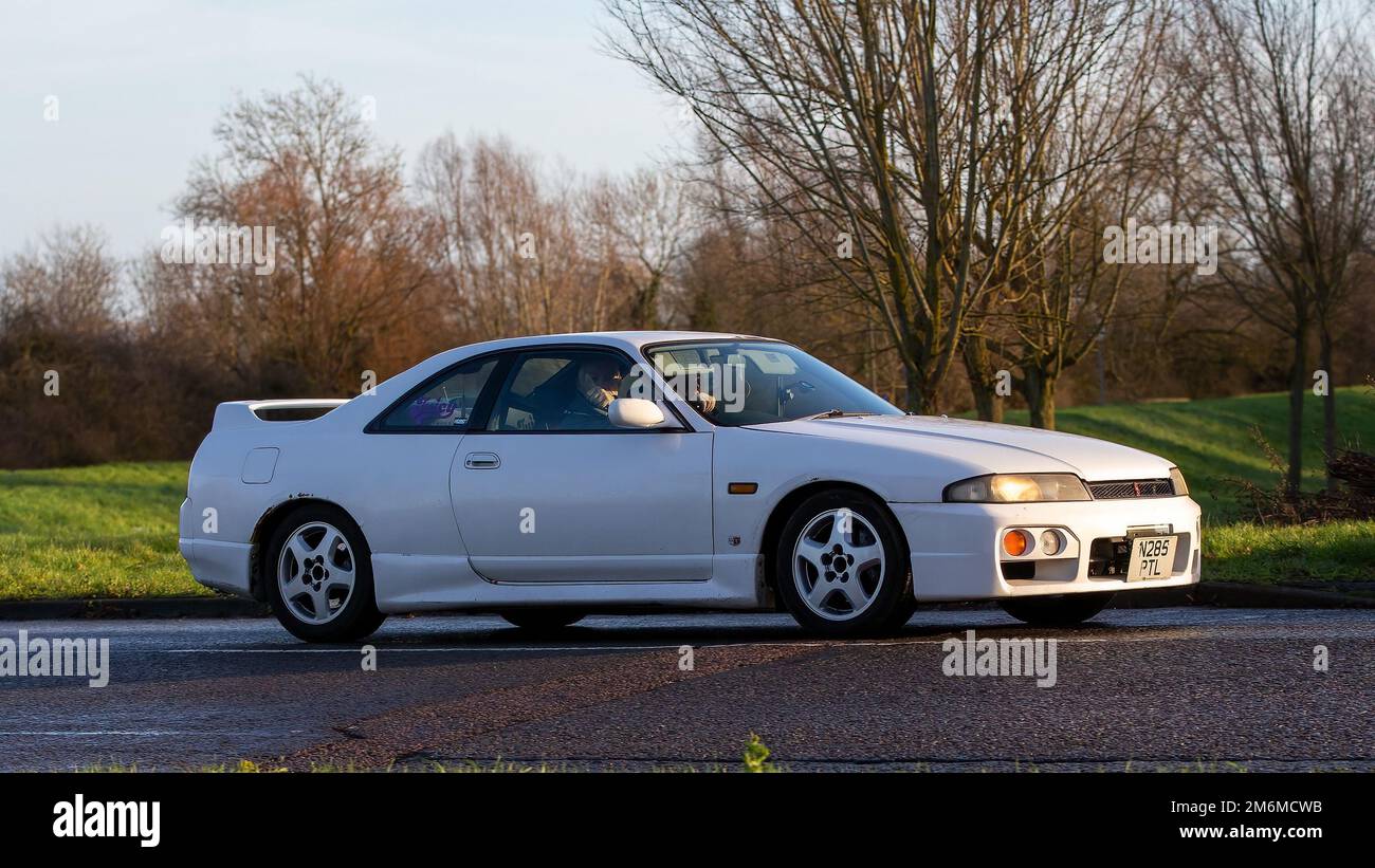 1996 white Nissan Skyline classic car Stock Photo - Alamy