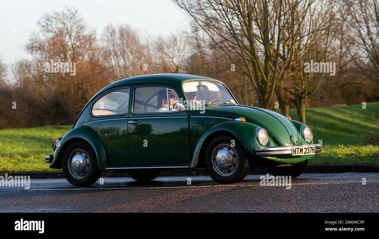 1970 green Volkswagen Beetle classic car Stock Photo - Alamy