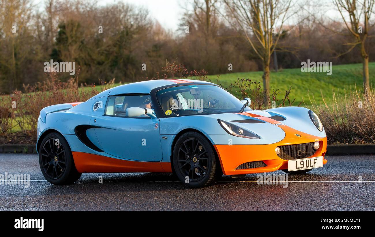 2010 blue Lotus Elise classic car Stock Photo - Alamy