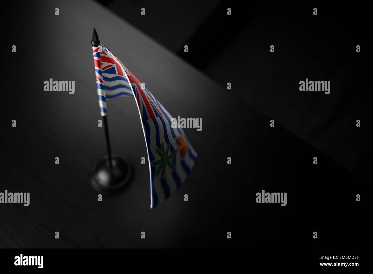 Small national flag of the British Indian Ocean Territory on a black ...