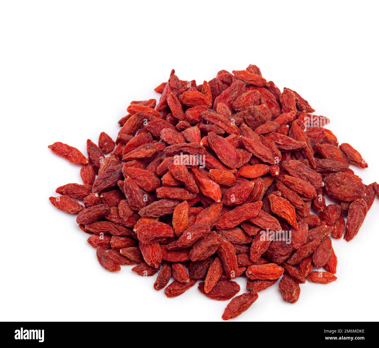 Natures power berries. Studio shot of a pile of goji berries against a ...