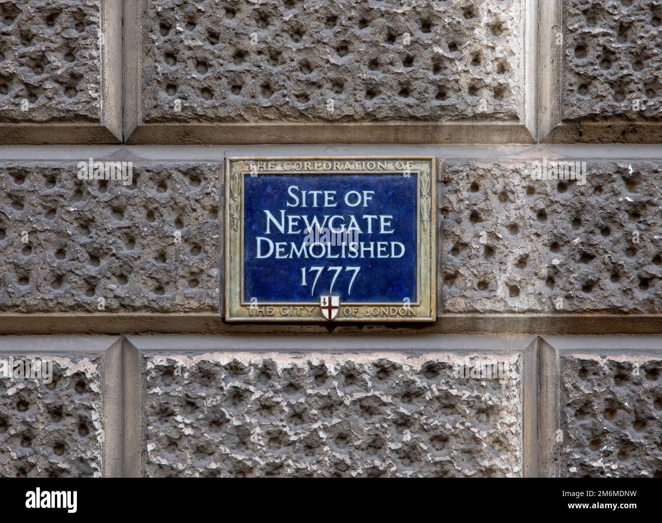 The Newgate Prison historical plaque in the City area of London, United ...
