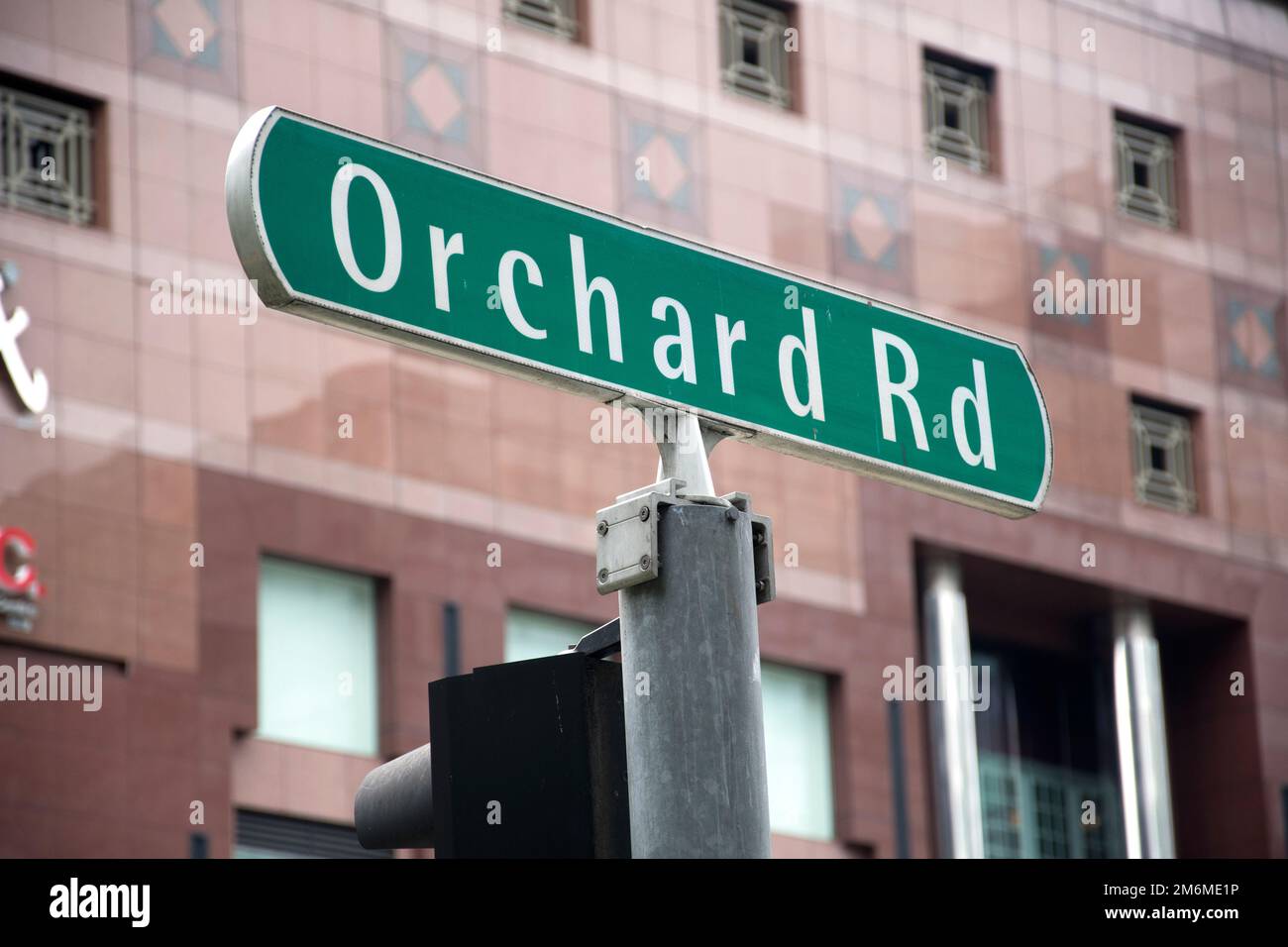 Close up shot of Orchard Road sign as seen in Singapore at daytime ...