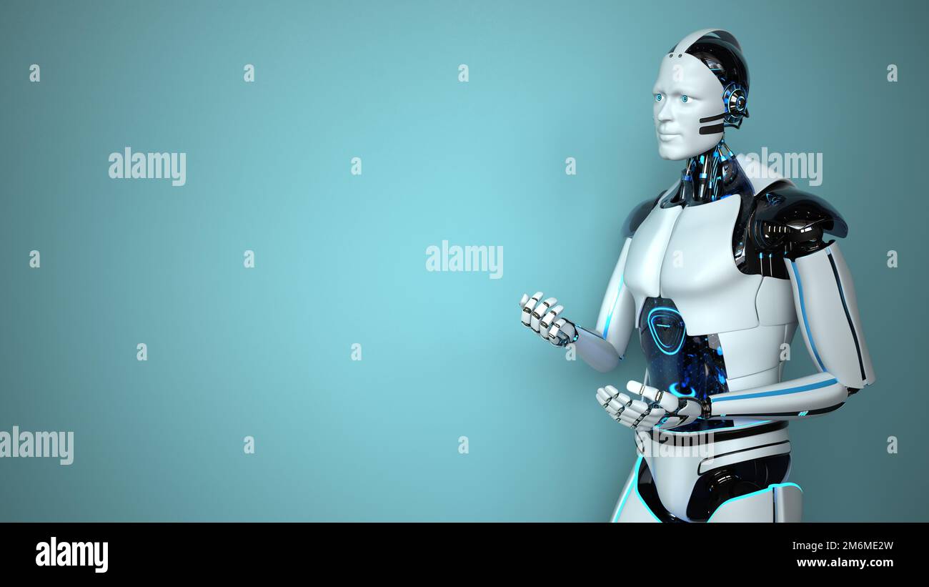 Humanoid Robot Speaks Stock Photo - Alamy