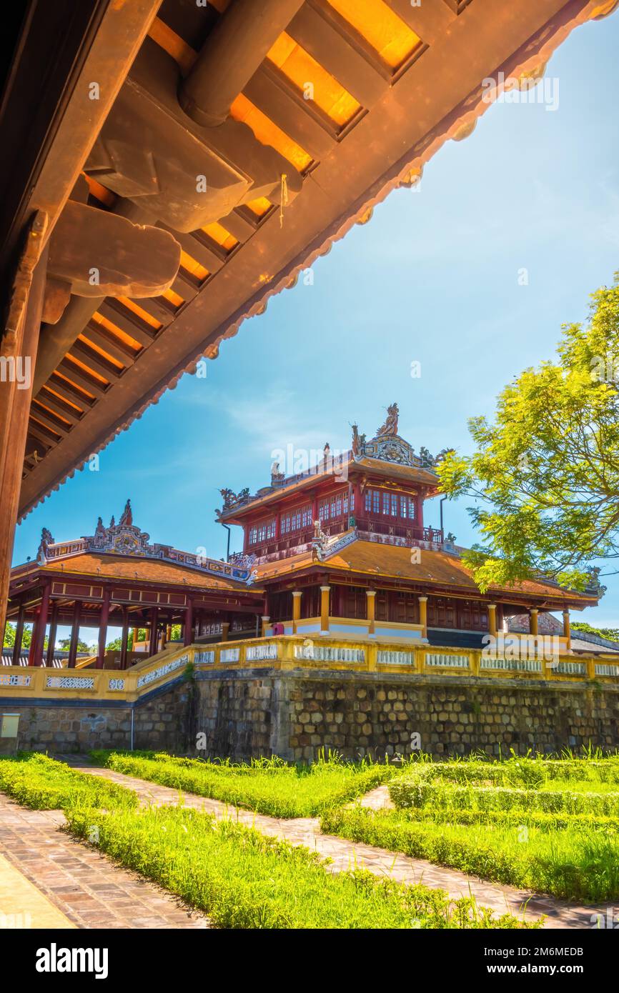 inside of the Hue Citadel in Vietnam. Imperial Palace moat ,Emperor ...