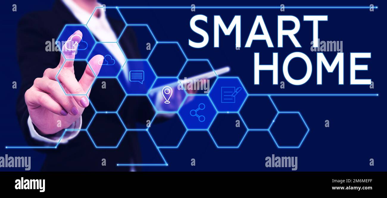 Handwriting text Smart Home. Internet Concept automation system control ...