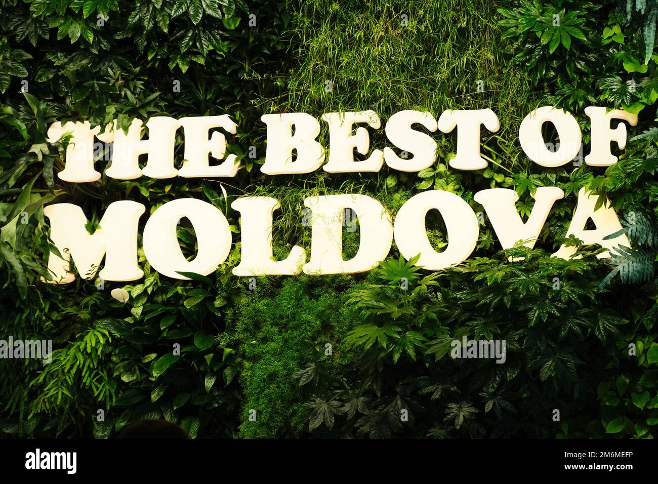 CHISINAU, MOLDOVA. August 21, 2022. The best of Moldova sign wall ...