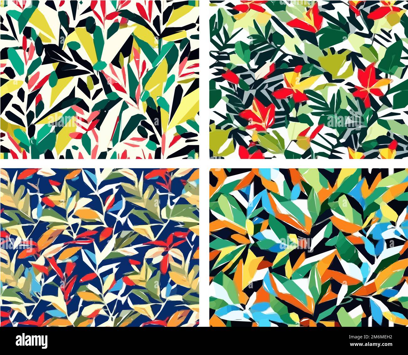 Set of colorful leaf patterns. For wallpaper, backgrounds, web, posters ...