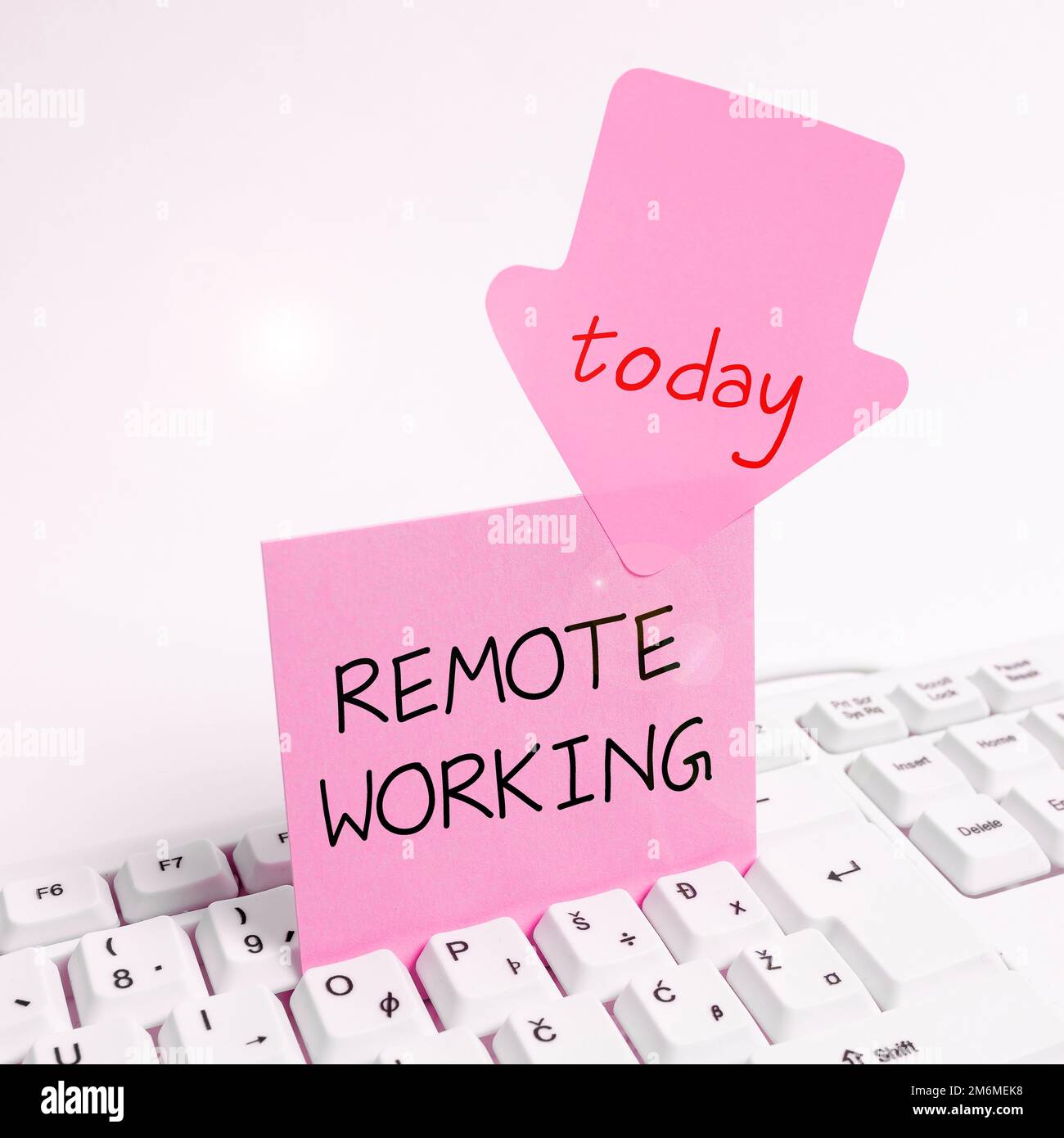 Text caption presenting Remote Working. Business idea situation in ...