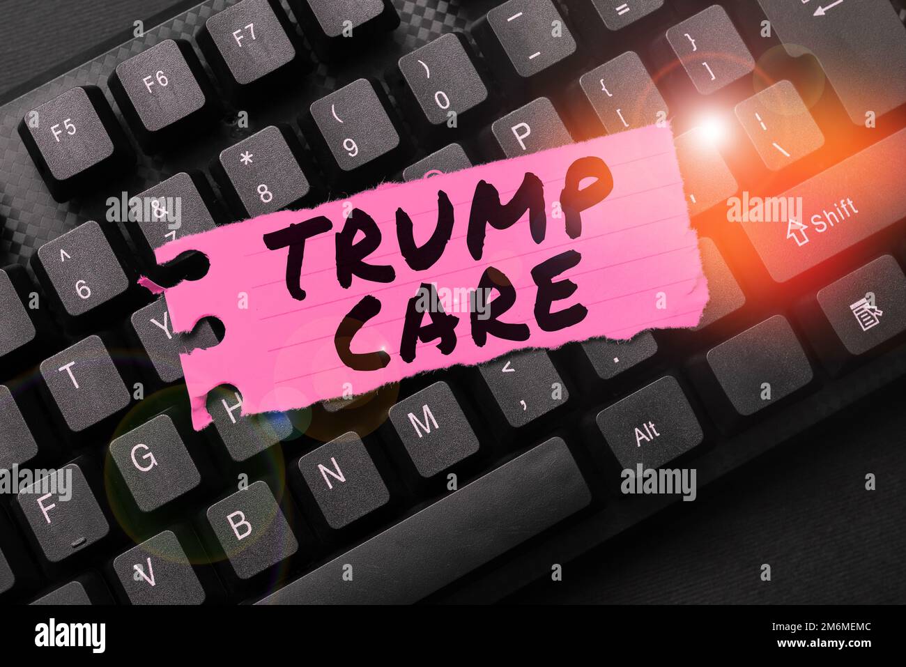 Hand writing sign Trump Care. Business idea refers to replacement for ...
