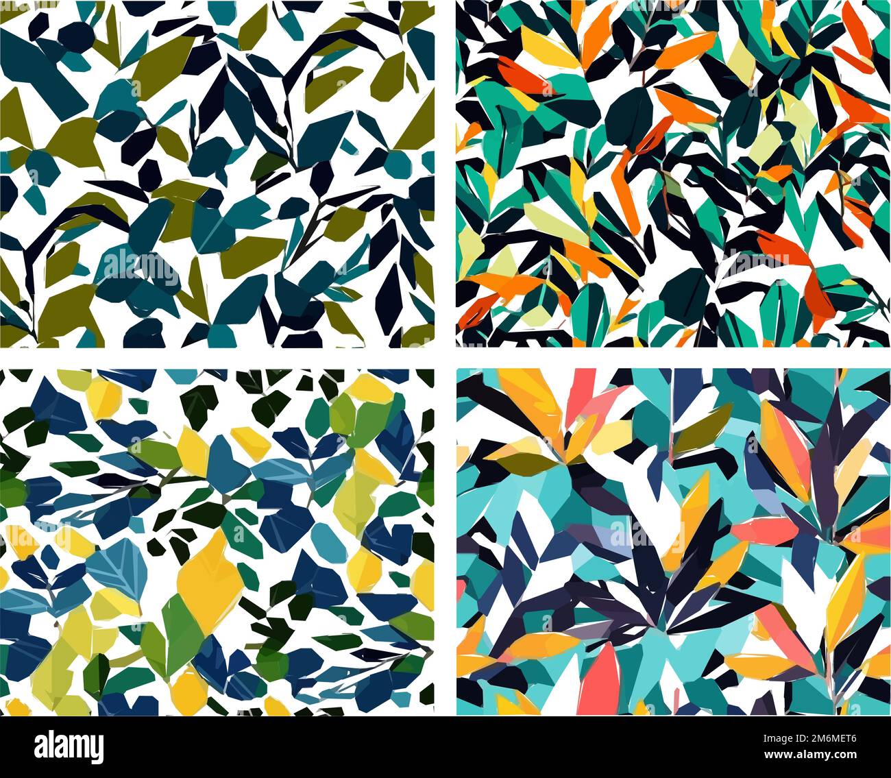 Set of colorful leaf patterns. For wallpaper, backgrounds, web, posters ...