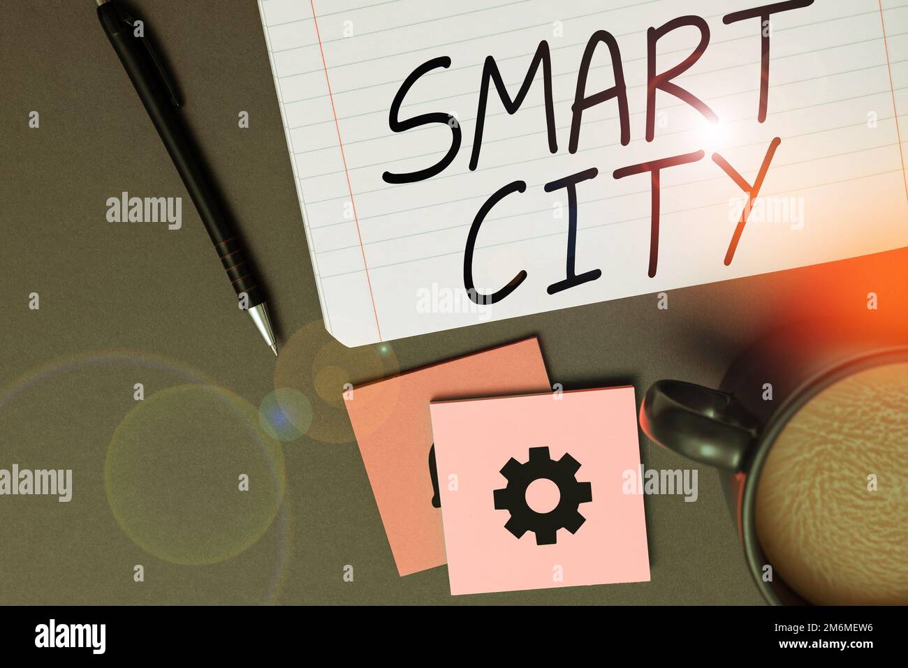 Handwriting text Smart City. Conceptual photo urban area that uses ...